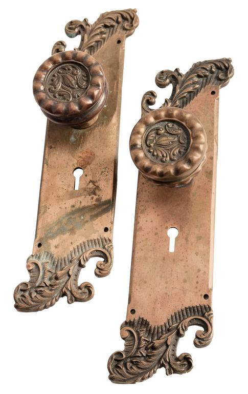 Cast Bronze Reading Hardware Company Entry Doorknob Set, circa 1905 at ...