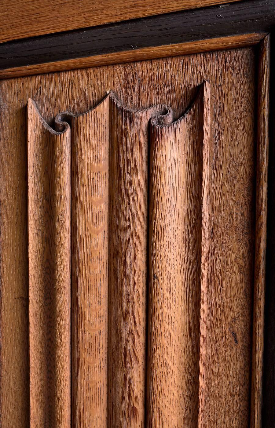 Linen Fold Wainscoting in Oak and Black Walnut For Sale at 1stdibs