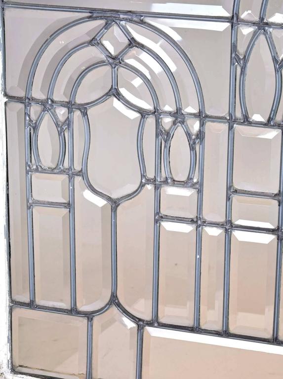Turn-of-the-Century Beveled Glass Window with Arches For Sale at 1stDibs