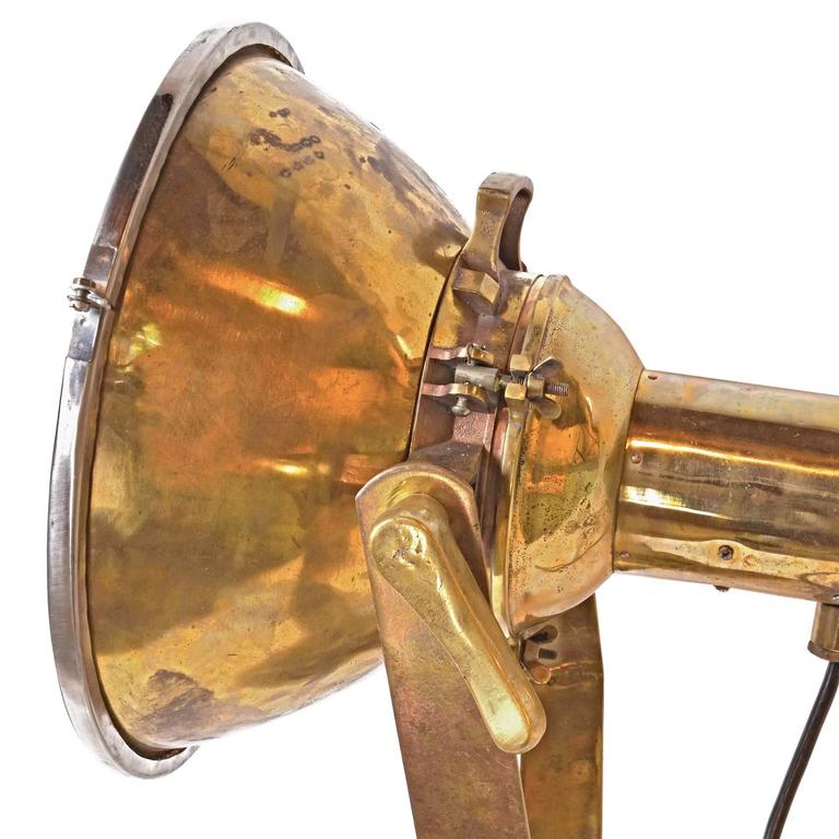 Cast Brass Nautical Ship Spot Light, circa 1930 at 1stdibs