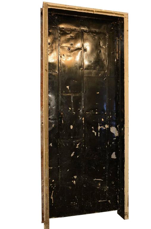 Authentic Stremel Bros. Metal-Clad 1920s Fire Door with Frame at 1stDibs