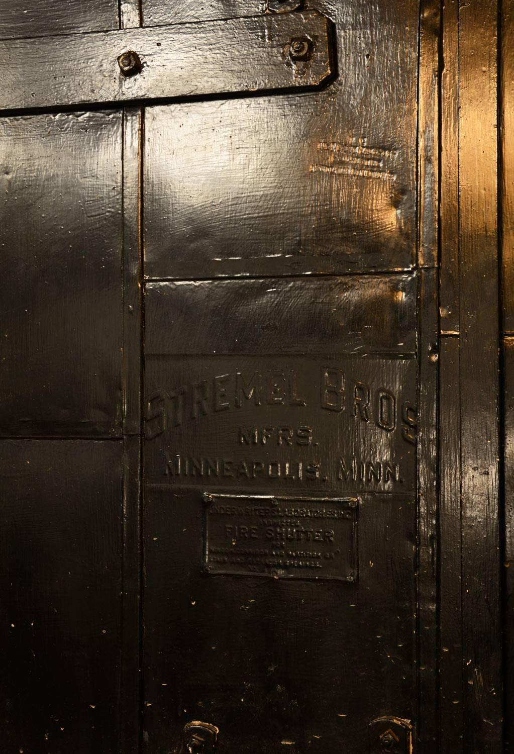 Authentic Stremel Bros. Metal-Clad 1920s Fire Door with Frame For Sale ...