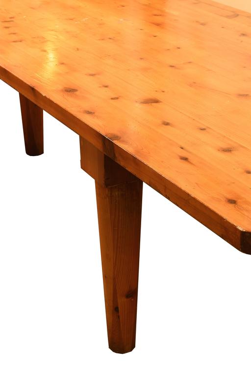 Long Pine Table with Curved Edges at 1stDibs