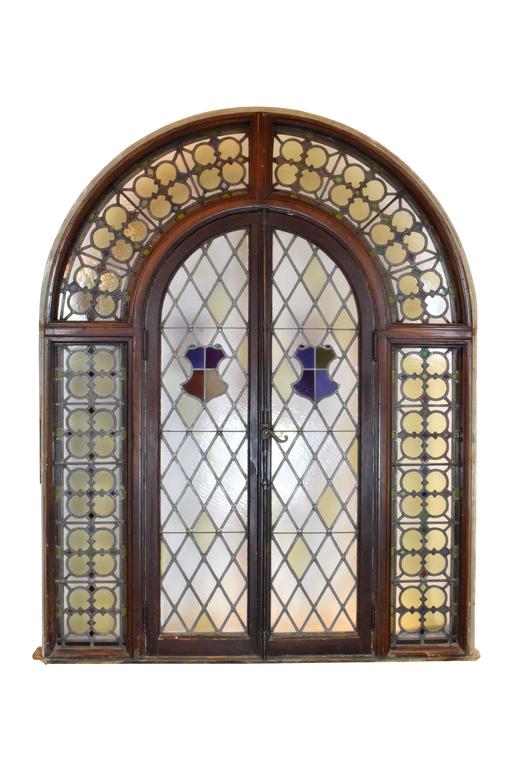 Arched Stained Glass French Window Unit at 1stDibs | arched french window