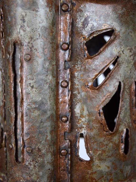 Gothic Iron Three-Light Pendant with Hammered Finish For Sale at 1stDibs