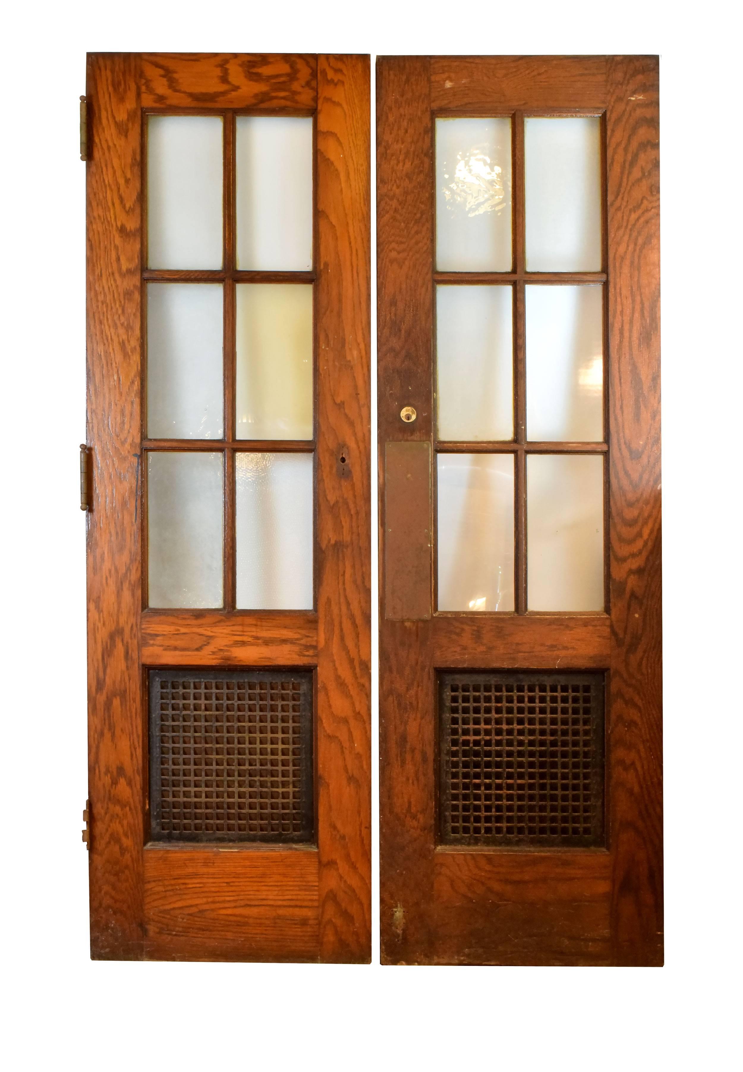 Oak Schoolhouse Doors, circa 1920 at 1stDibs