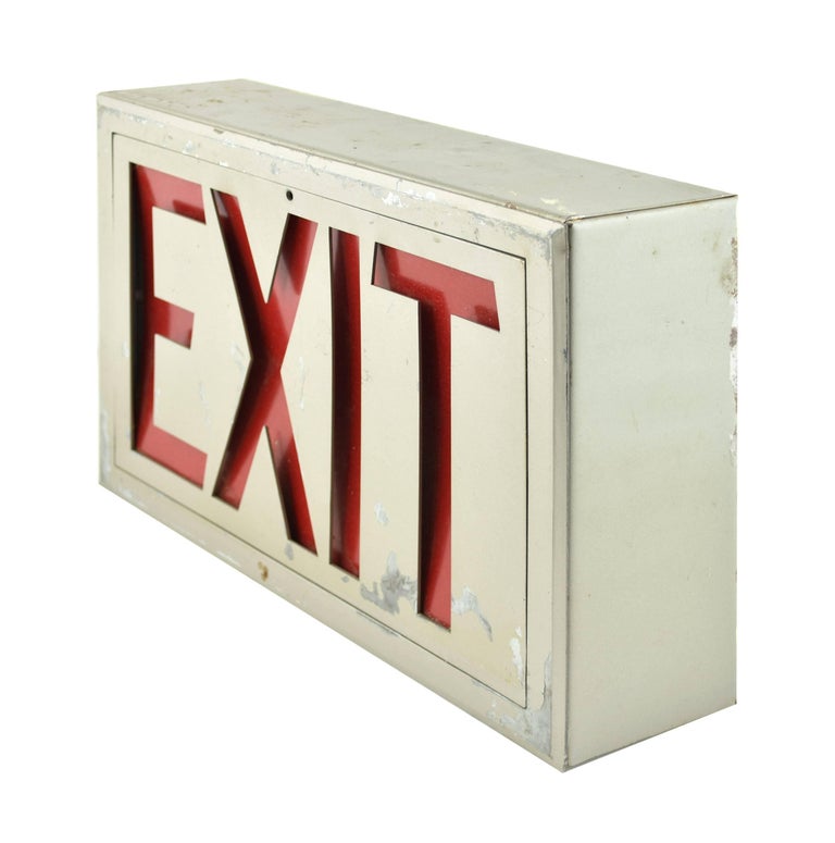 Steel Exit Sign, Quantity Available For Sale at 1stDibs