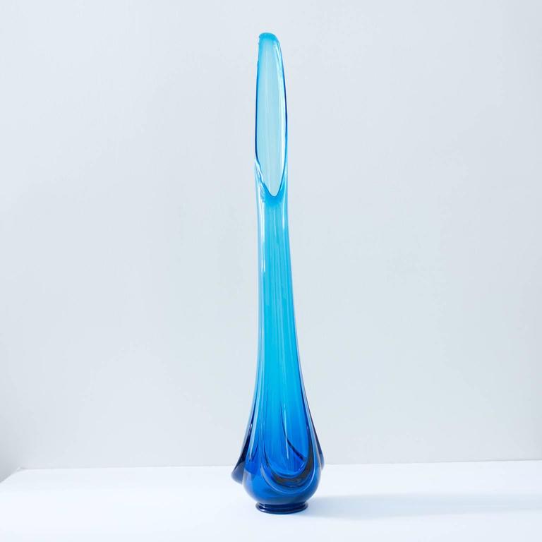 Extraordinary Mid-Century Viking Glass Vase For Sale at 1stDibs