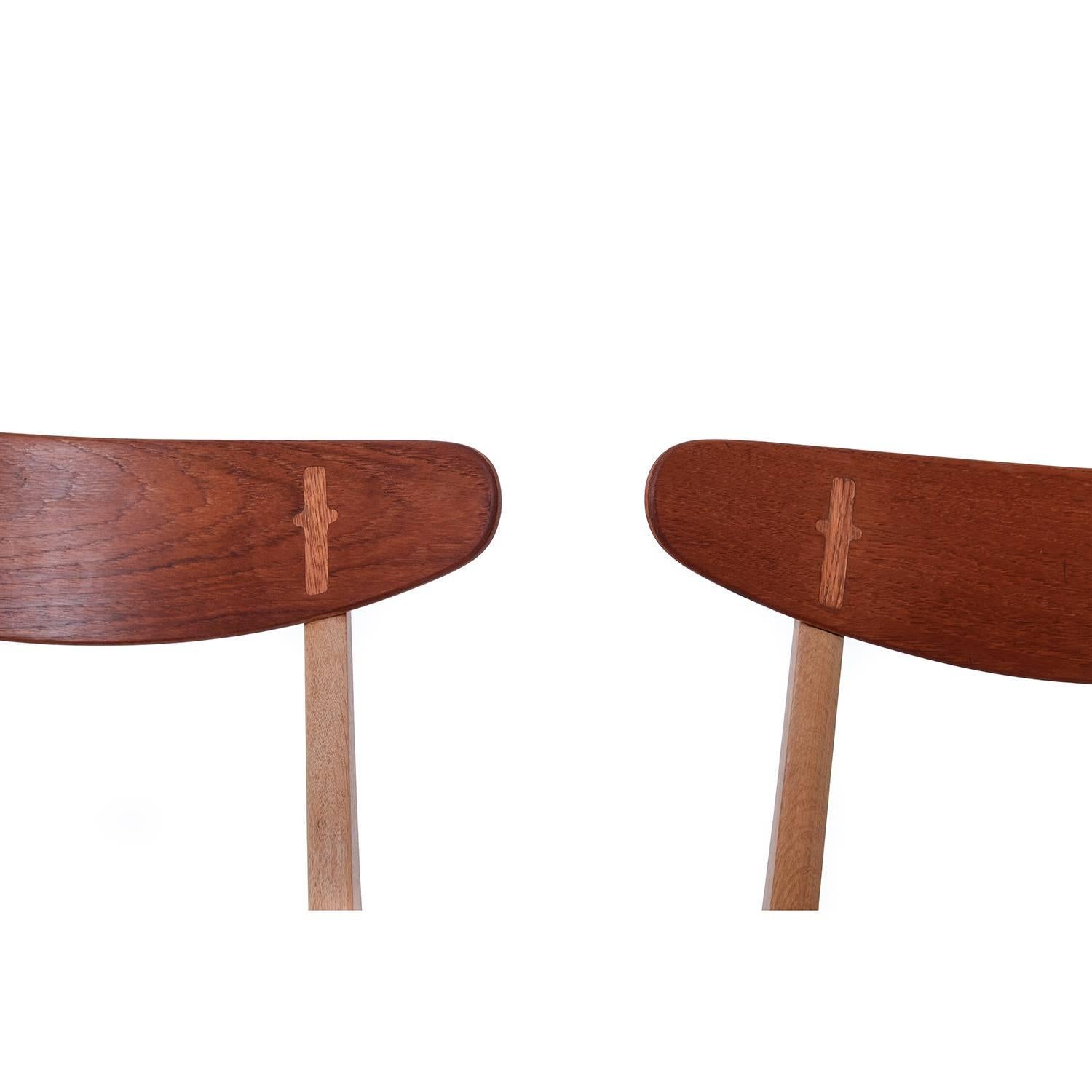 Hans Wegner CH30 Chairs in Oiled Teak and Oak with Teak Seats at 1stDibs