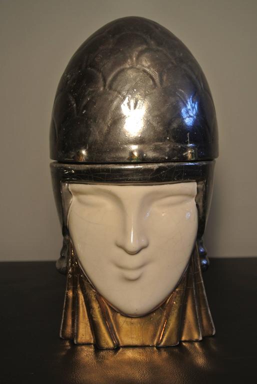 A Rare Porcelain Art Deco box in the form of a Head by Robj. C.1930 ...