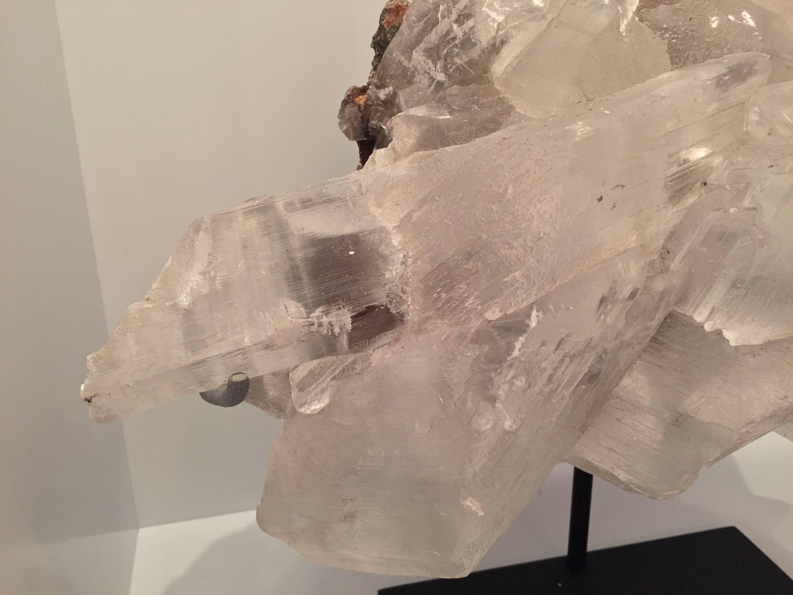 Selenite Quartz Crystal Specimen on a Custom Mount at 1stDibs