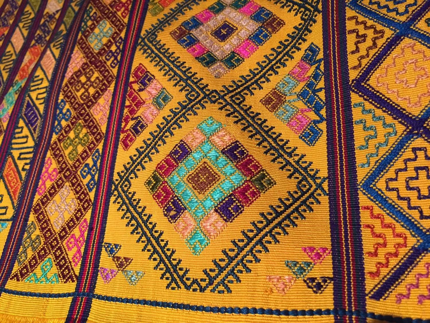 Bhutanese Silk Woven Kira Textile, from the Royal Weavers of Bhutan For ...