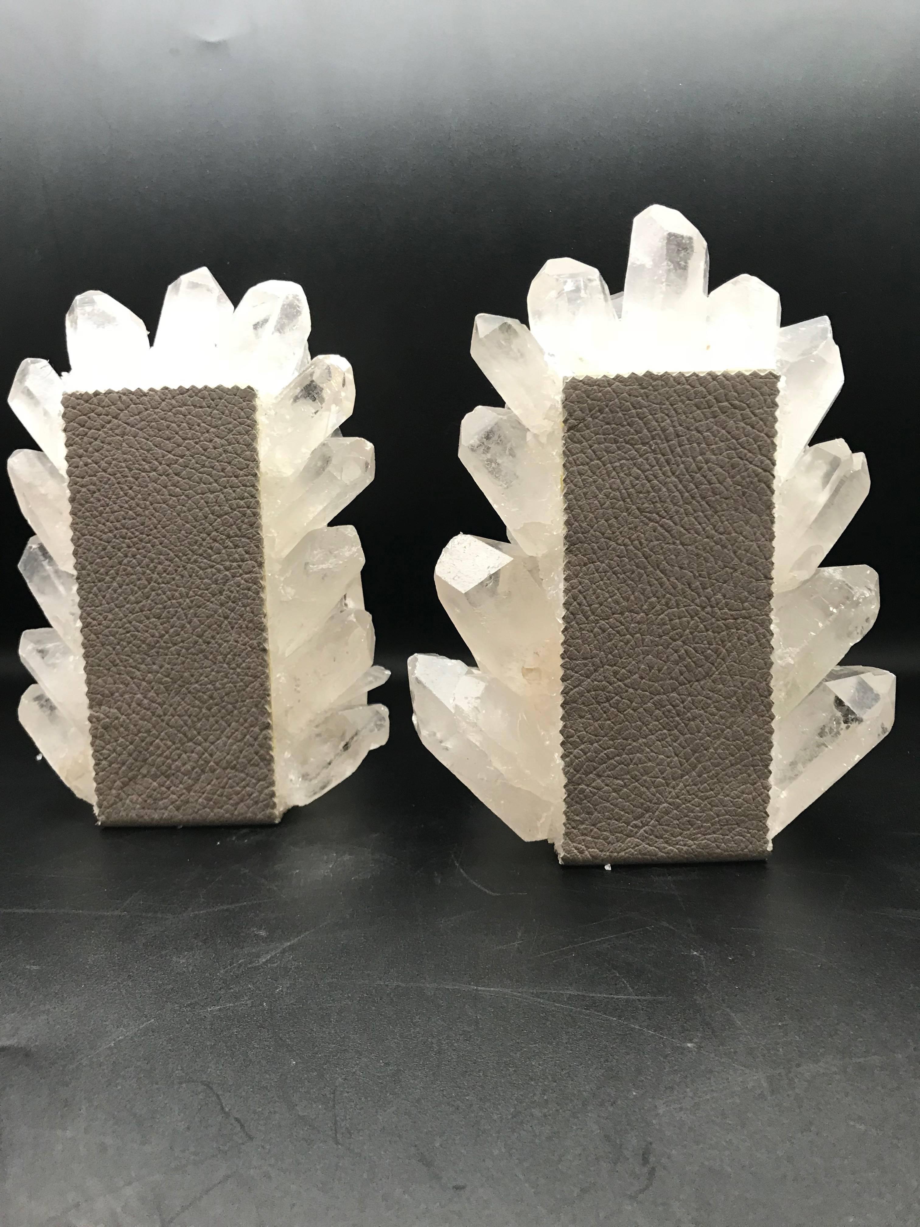 Quartz Point Bookends Handcrafted in the USA at 1stDibs | quartz bookends