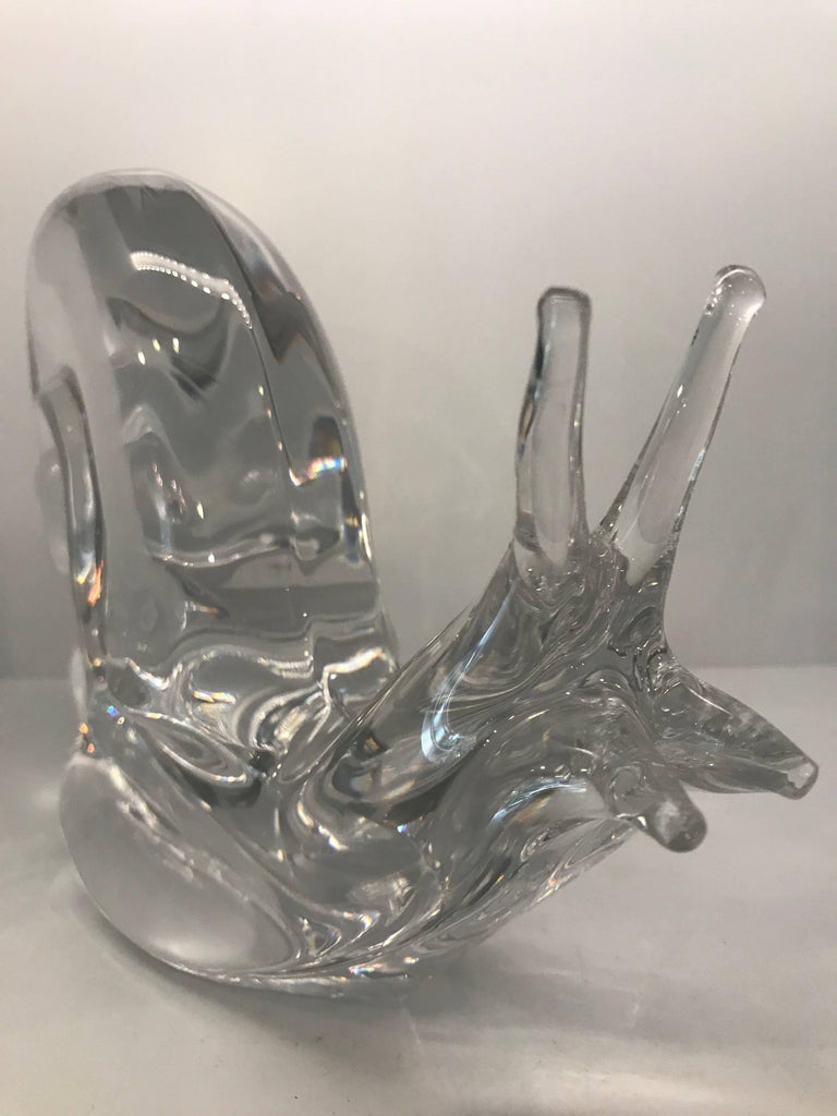 Very Large and Beautiful Crystal Snail/Escargot Signed Daum at 1stDibs ...