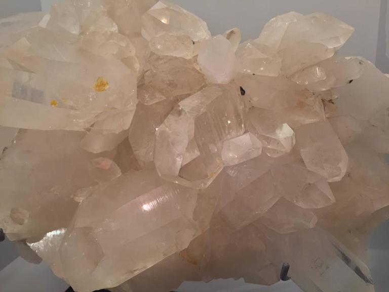 Large Rock Crystal Quartz Specimen on a Custom Mount at 1stDibs