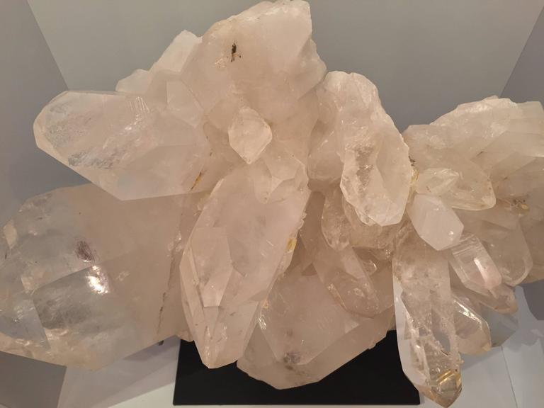 Large Rock Crystal Quartz Specimen on a Custom Mount at 1stDibs
