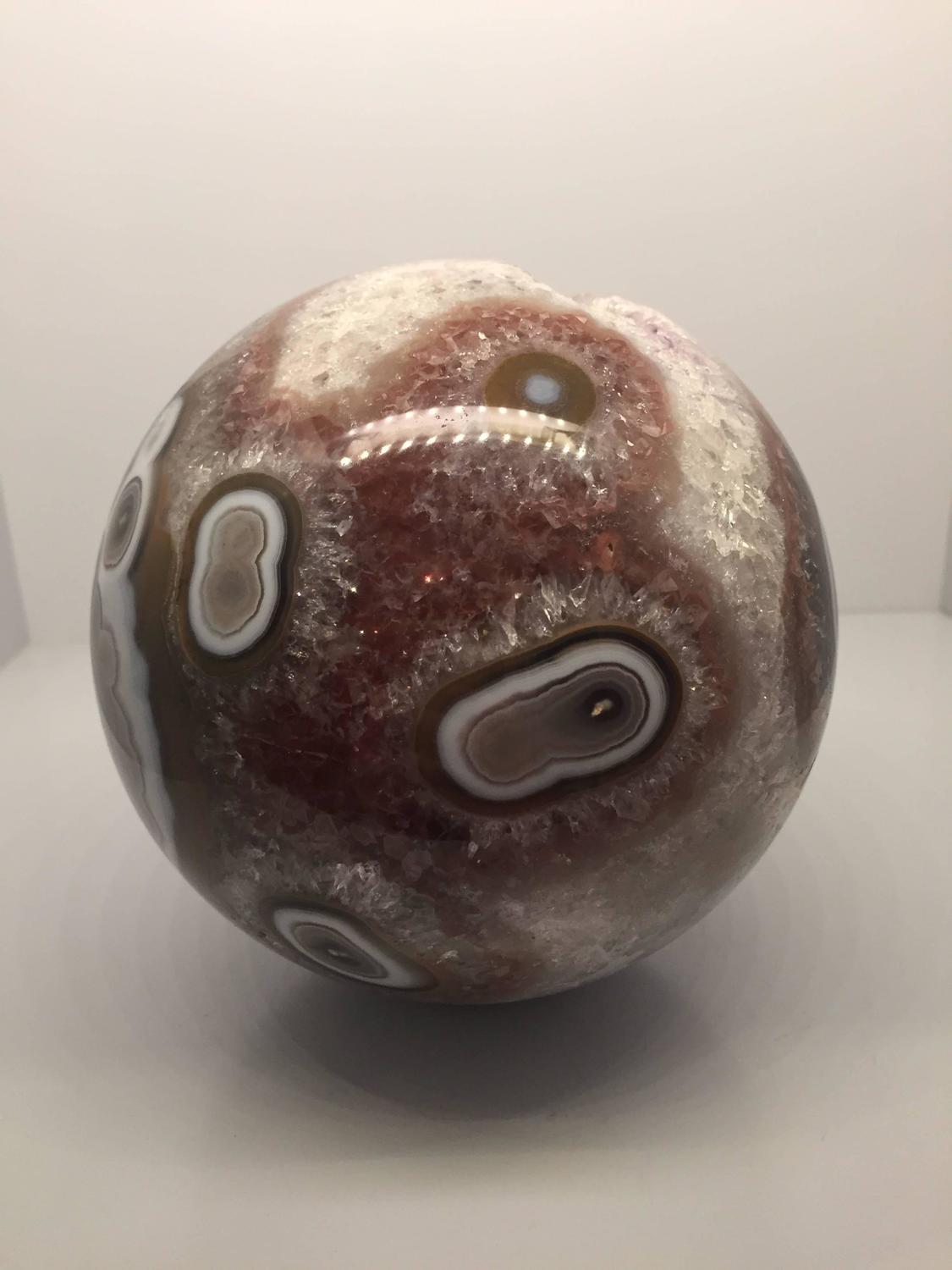Agate Specimen Mineral Sphere with Exposed Core For Sale at 1stdibs