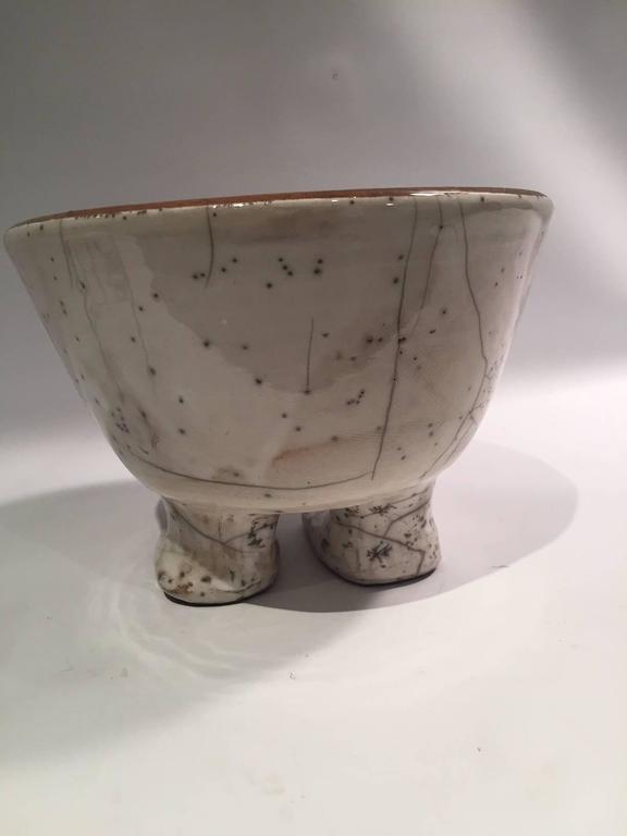 Egyptian Footed Glazed Ceramic Libation Bowl from Luxor at 1stdibs