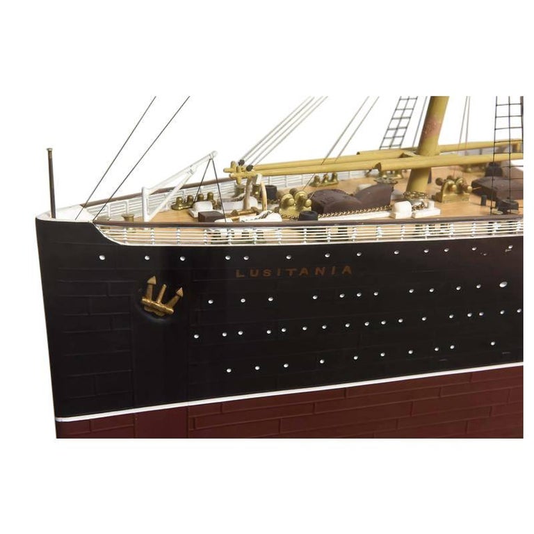 Large Hand Built Ship Model of the Rms Lusitania For Sale at 1stdibs