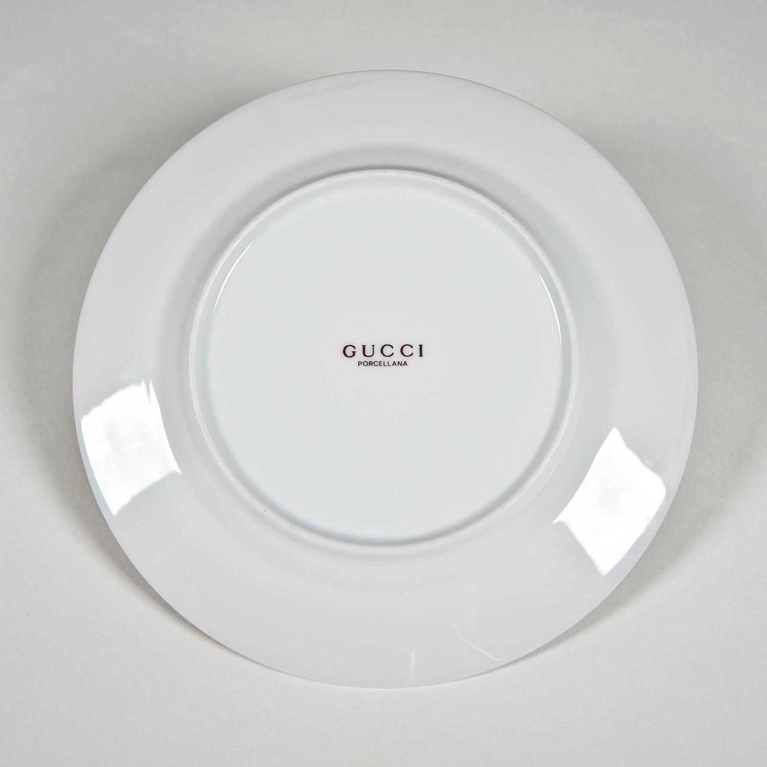 Coffee Set and Dessert Plates with Chairs by Gucci For Sale at 1stdibs