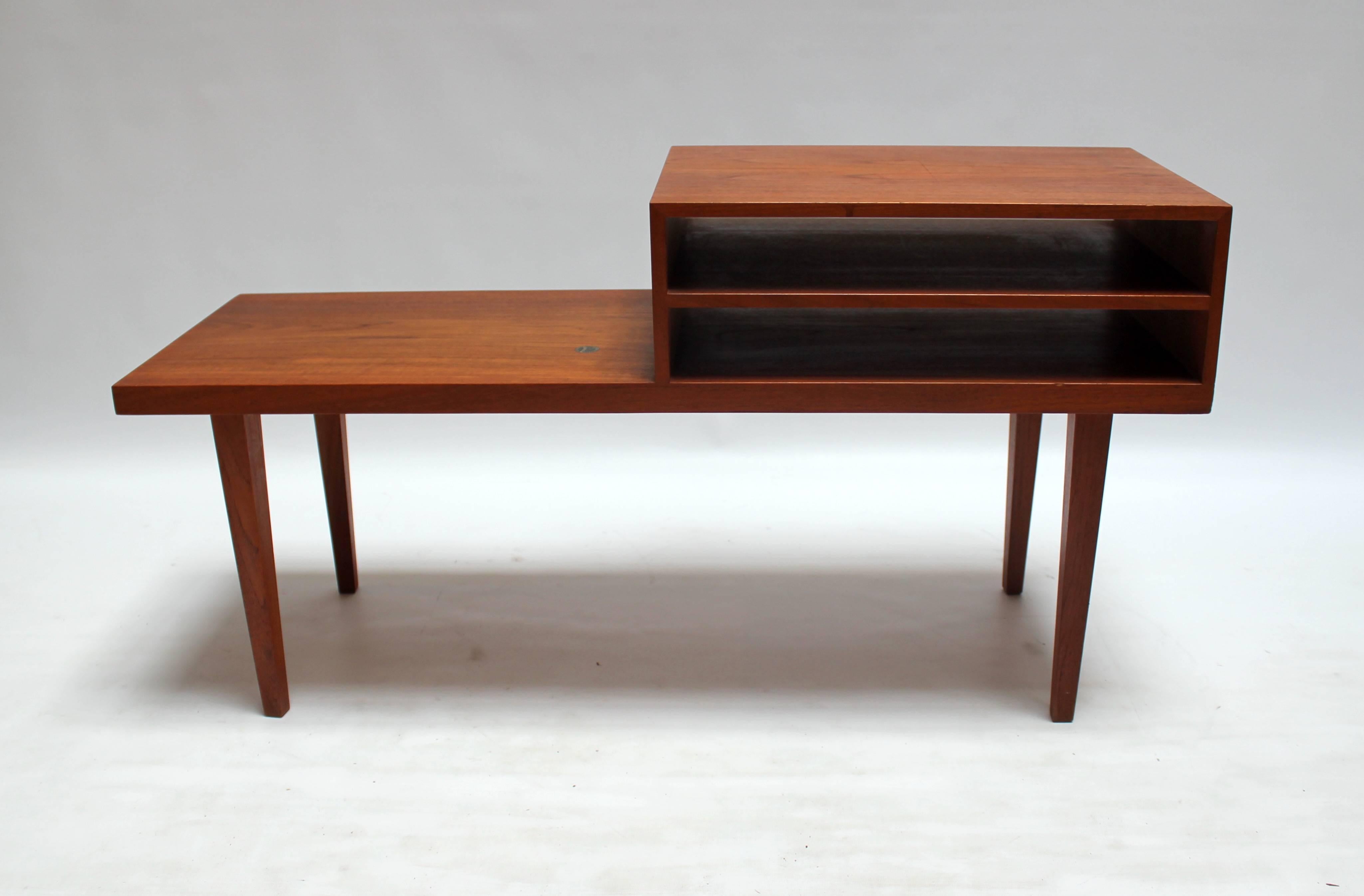 1960s Danish Modern Teak Telephone Bench at 1stDibs