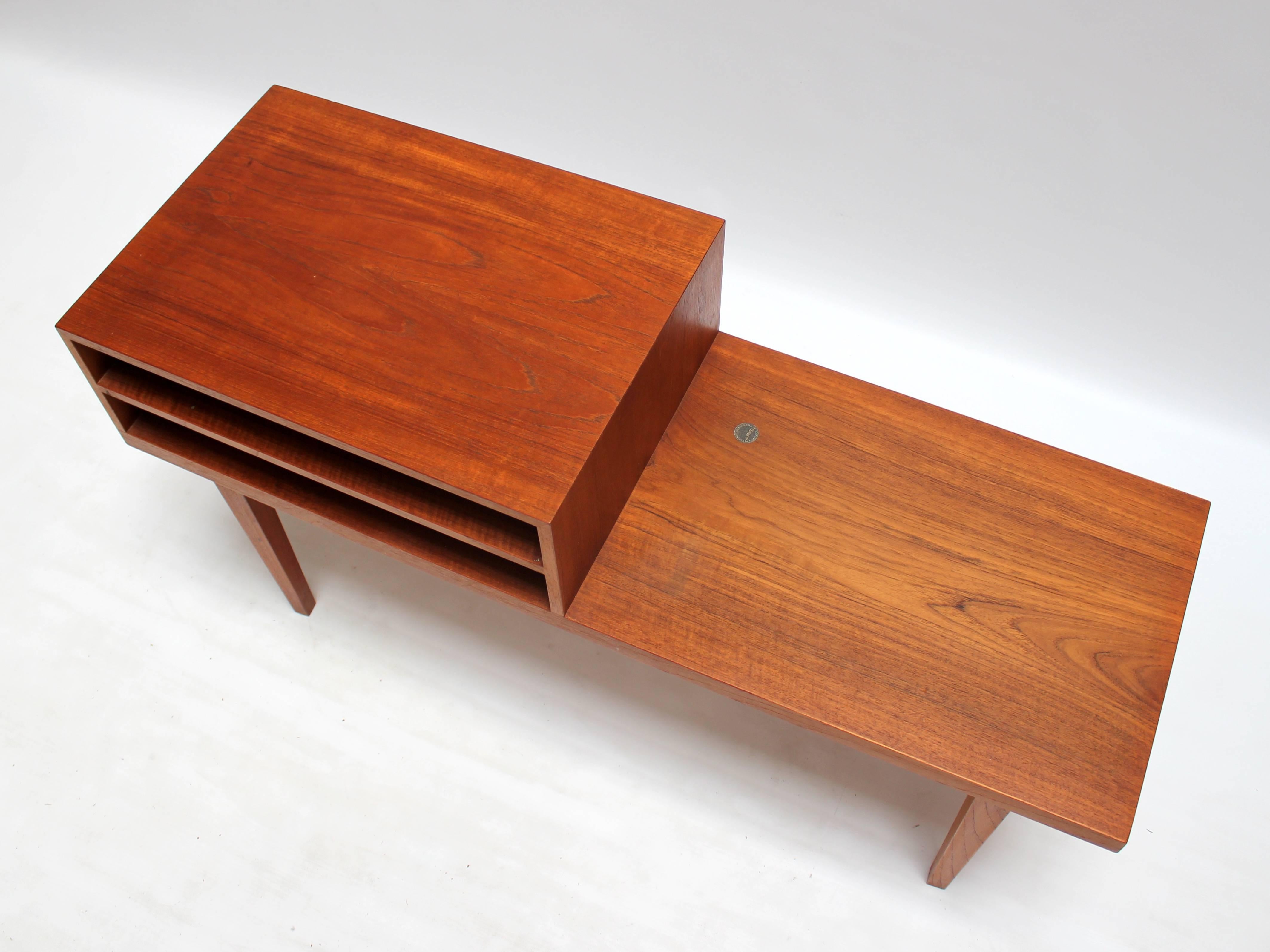 1960s Danish Modern Teak Telephone Bench at 1stDibs