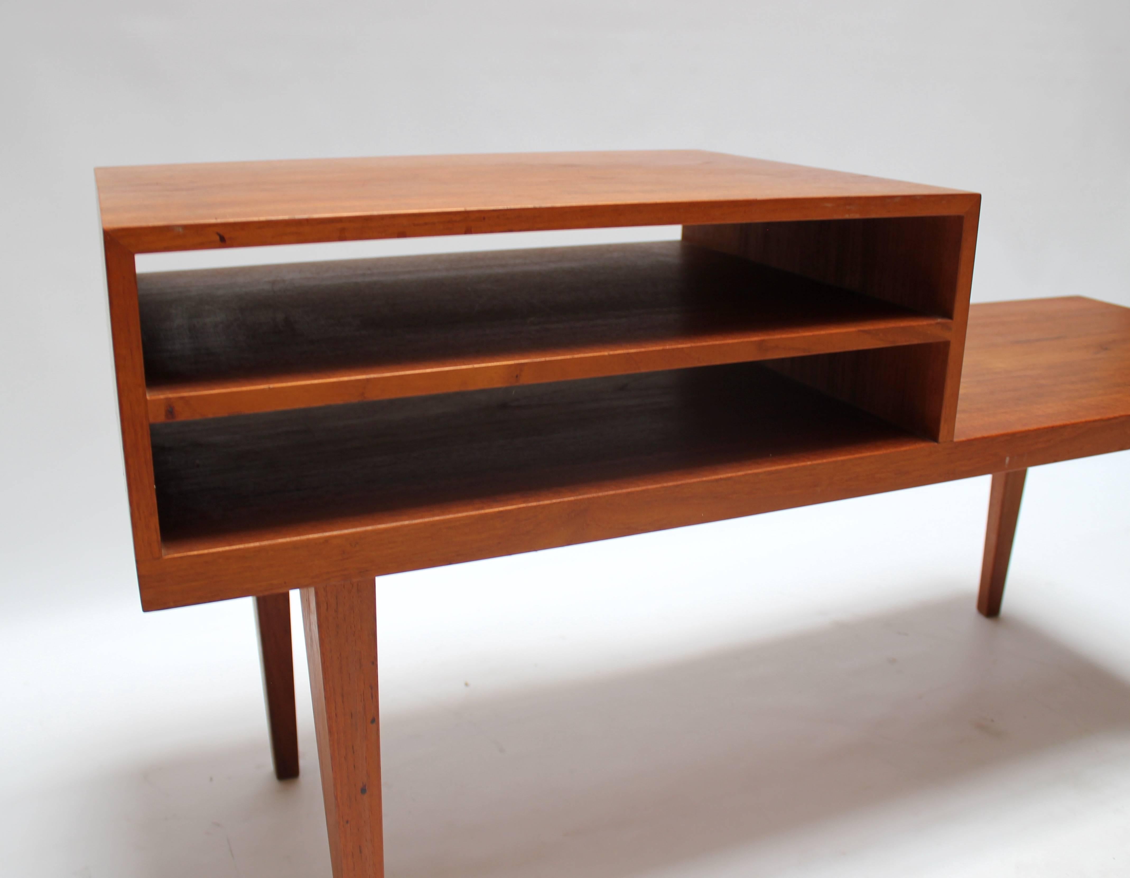 1960s Danish Modern Teak Telephone Bench at 1stDibs