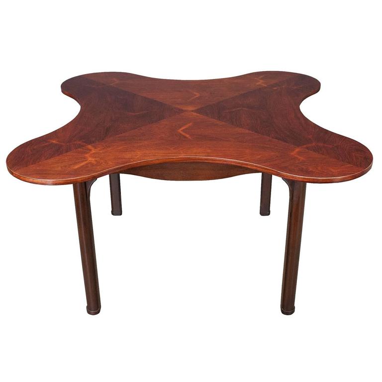 Rosewood Clover Game Table by Edward Wormley for Dunbar at 1stDibs
