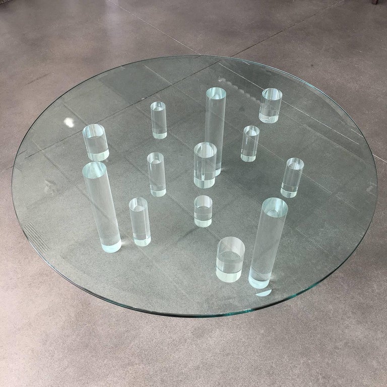 Sculptural Round Lucite Coffee Table at 1stDibs