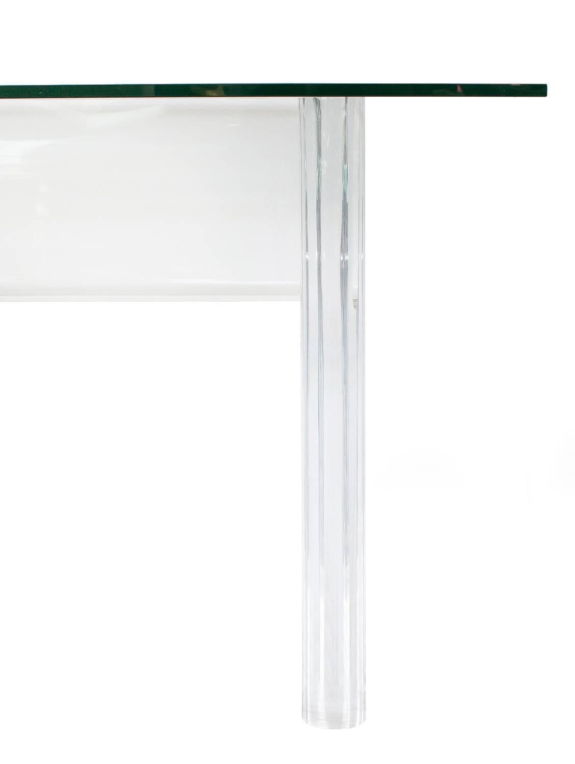 Karl Springer Style Thick Lucite Dining Table or Desk at 1stDibs ...