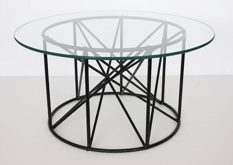 Black Sculptural Steel Spokes Table at 1stDibs