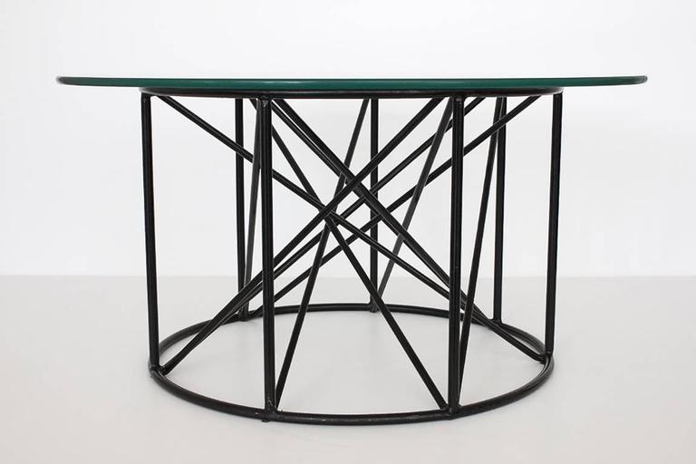 Black Sculptural Steel Spokes Table at 1stDibs