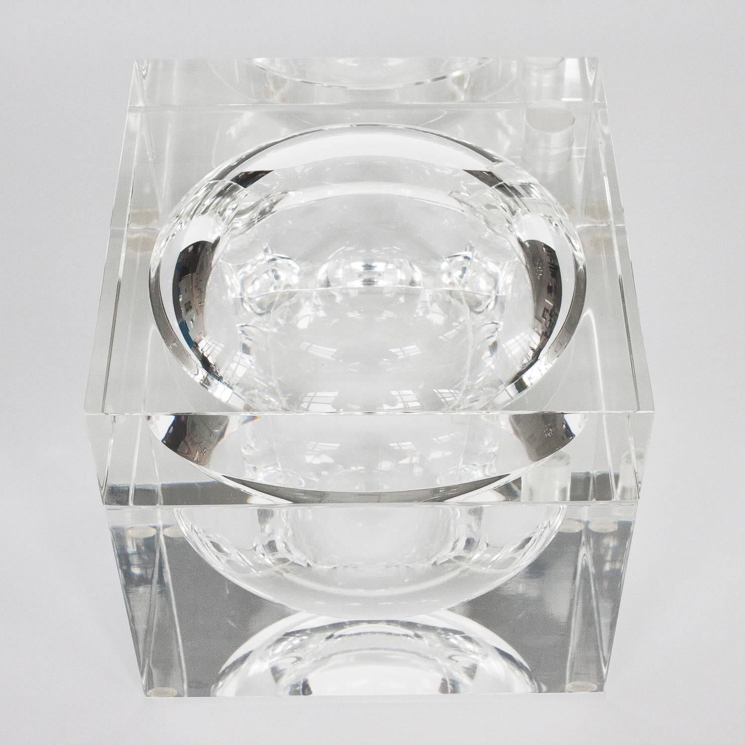 Lucite Cube Ice Bucket with Sphere Center at 1stDibs | lucite ice ...