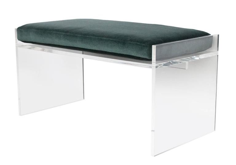 Modern Lucite Bench with Mohair Cushion at 1stDibs | lucite bench with ...