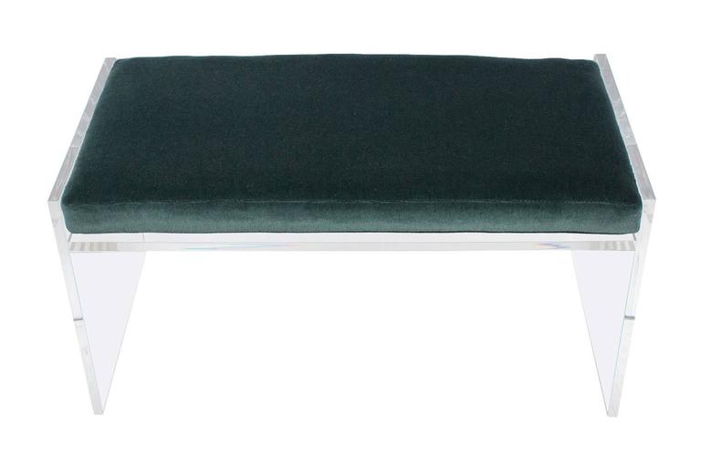 Modern Lucite Bench with Mohair Cushion at 1stDibs | lucite bench with ...