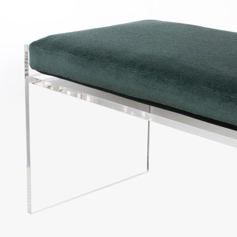 Modern Lucite Bench with Mohair Cushion at 1stDibs | lucite bench with ...