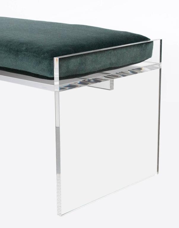 Modern Lucite Bench with Mohair Cushion at 1stDibs | lucite bench with ...