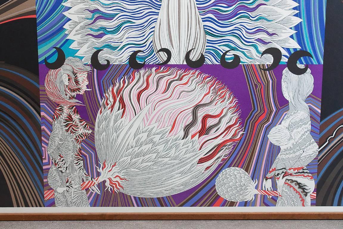 Wolfgang Hutter Abstract Op Art Framed Lithograph at 1stdibs