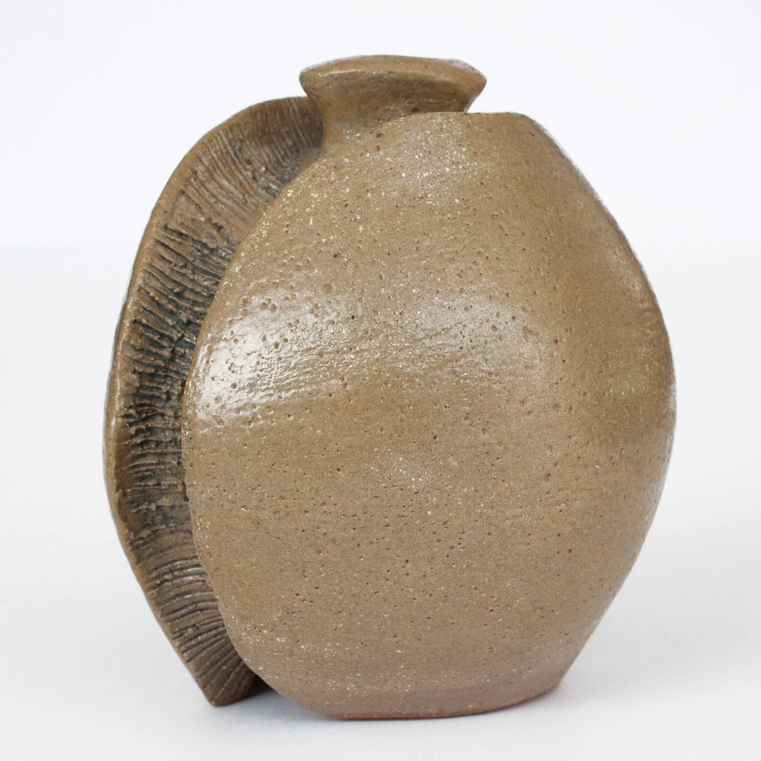 Brutalist Stoneware Studio Pottery Vase Signed at 1stdibs