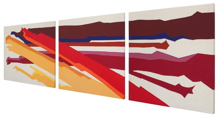 Triptych Abstract Fabric Art by Pam Castano at 1stDibs