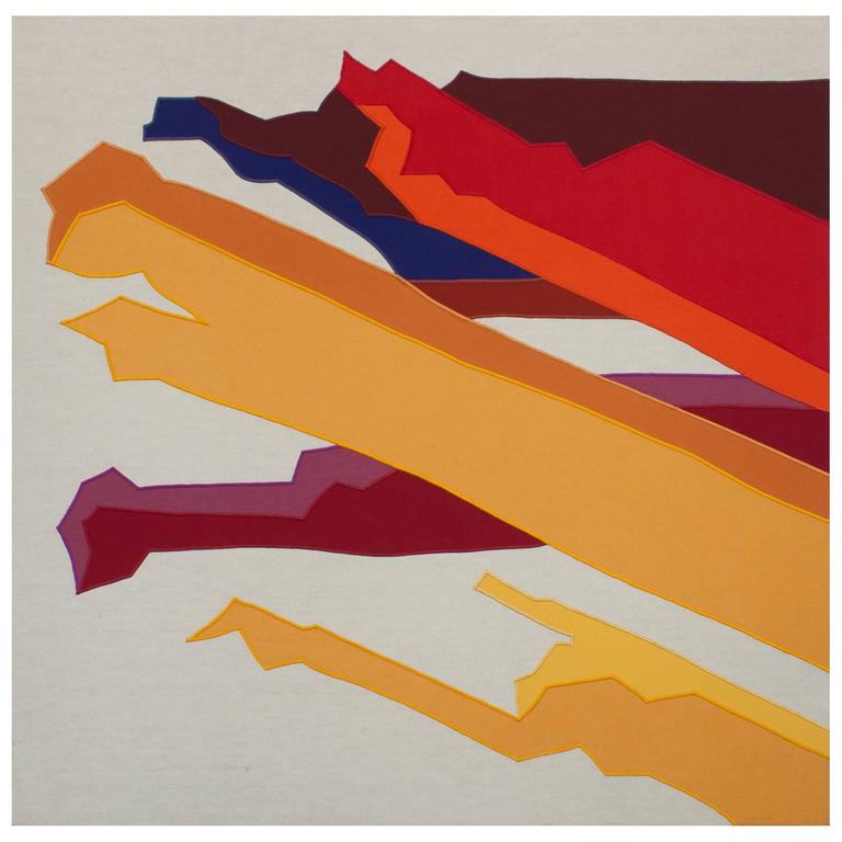 Triptych Abstract Fabric Art by Pam Castano at 1stDibs