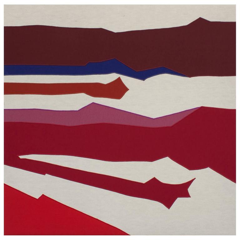 Triptych Abstract Fabric Art by Pam Castano at 1stDibs