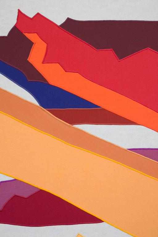 Triptych Abstract Fabric Art by Pam Castano at 1stDibs