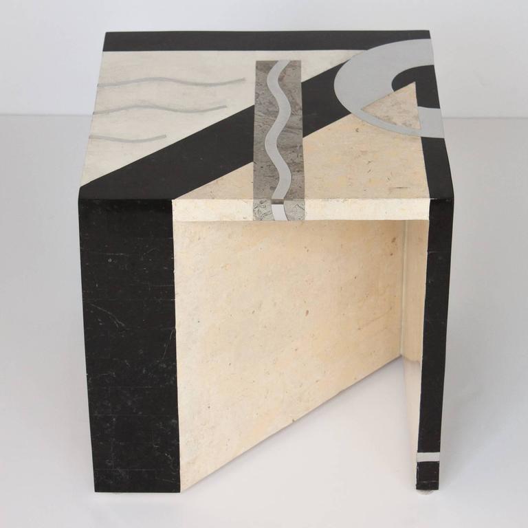 Modern Tessellated Stone Side Table by Oggetti, Italy at 1stDibs