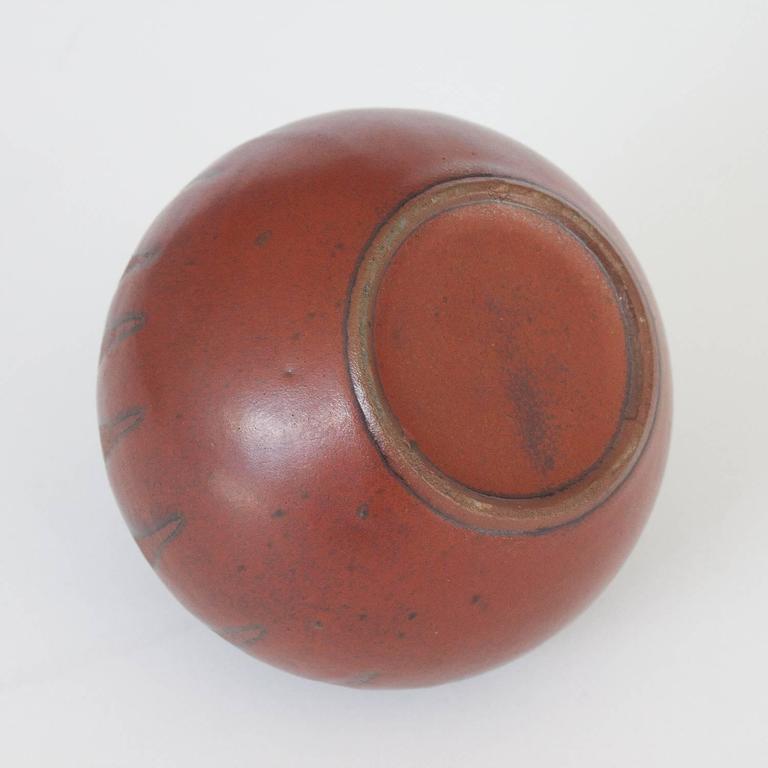 Rust Red Glazed Studio Pottery Onion Vase at 1stDibs