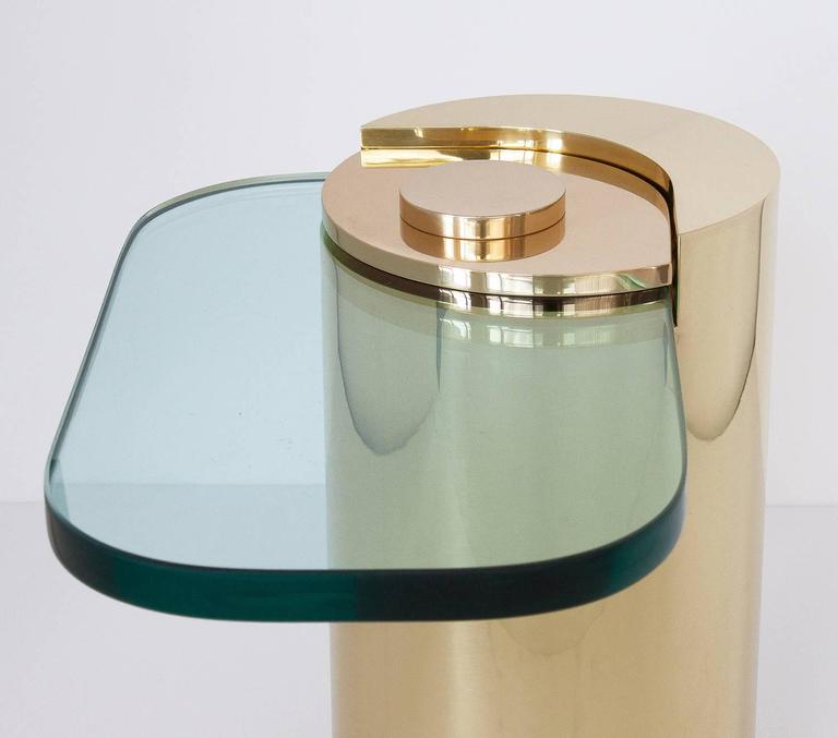 Karl Springer Brass Cylinder Cantilevered Side Table at 1stDibs | karl ...