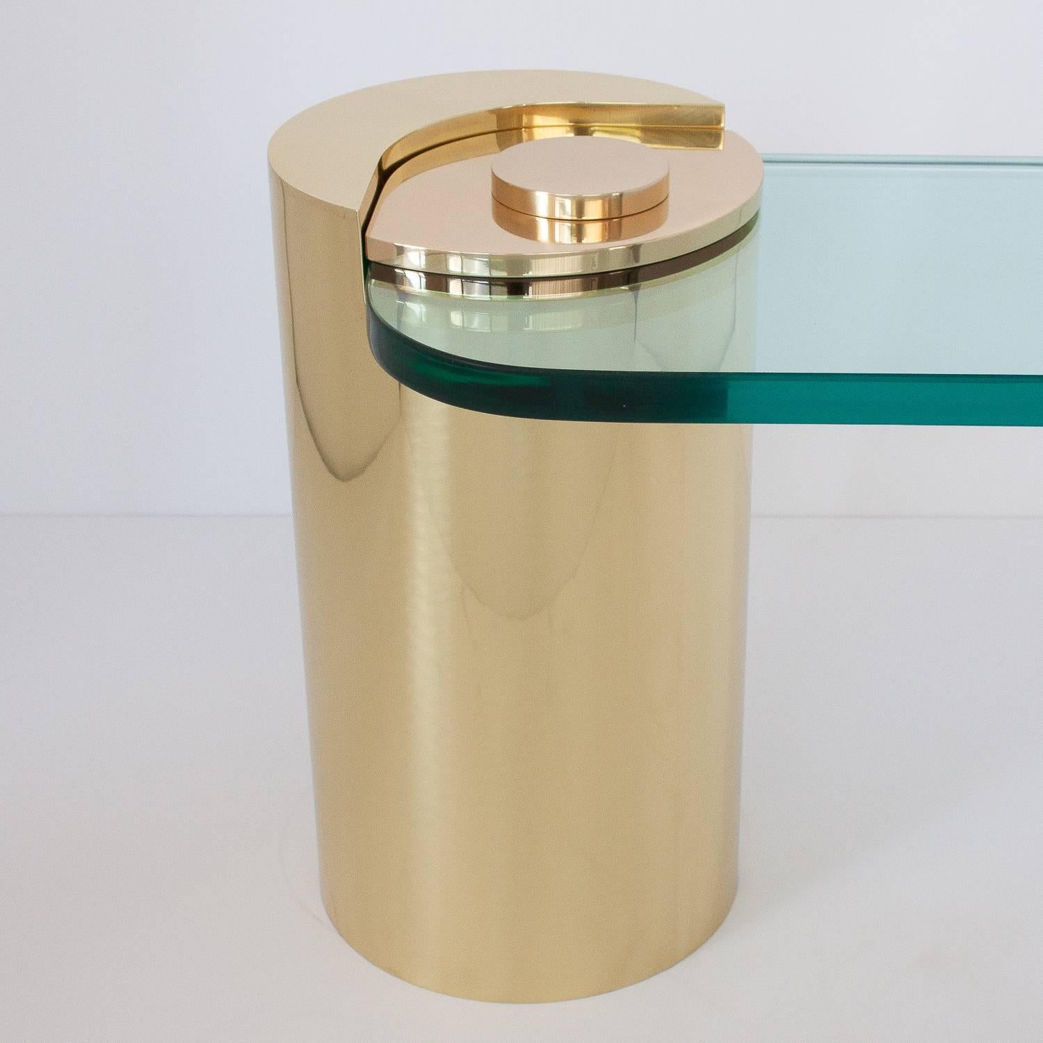 Karl Springer Brass Cylinder Cantilevered Side Table at 1stDibs | karl ...