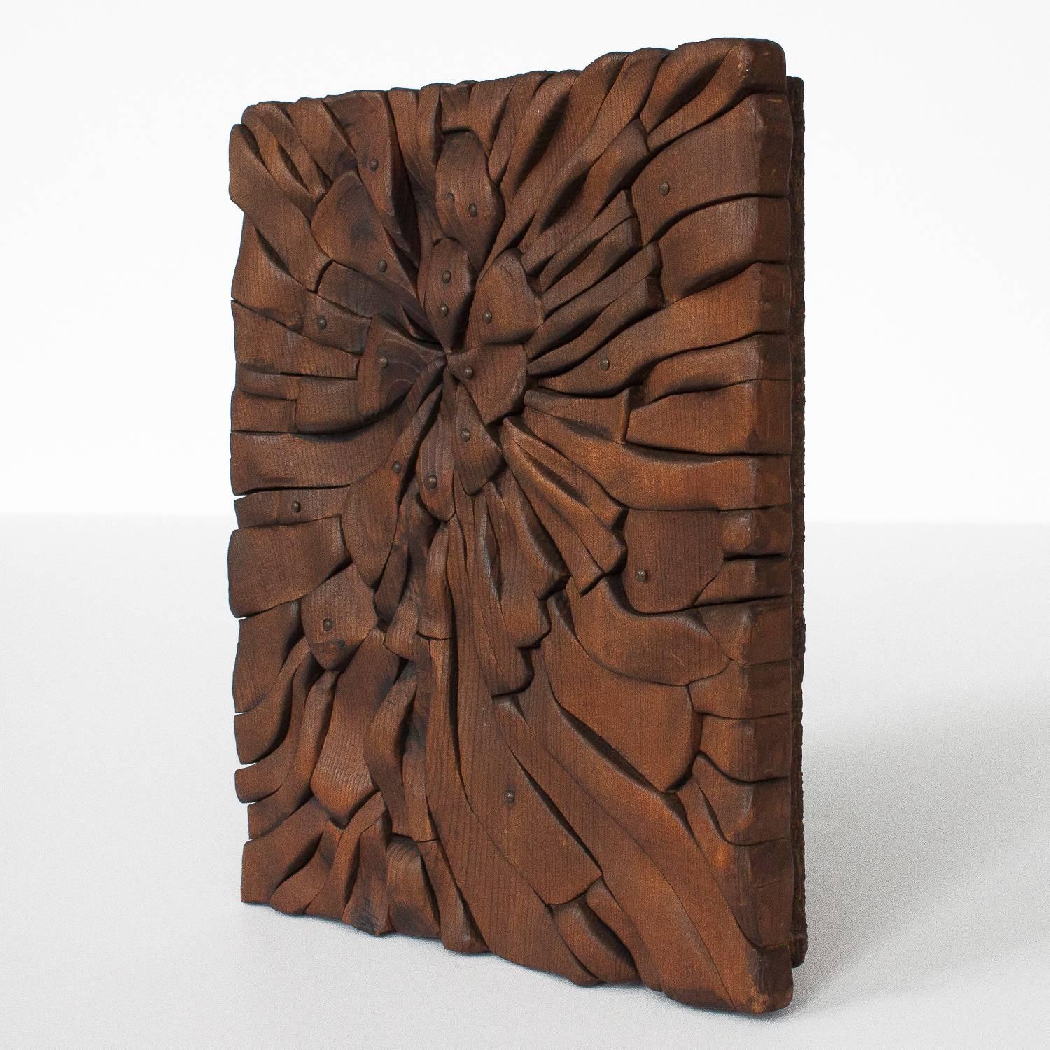 O.V. Shaffer Carved Wood Wall Sculpture For Sale at 1stdibs