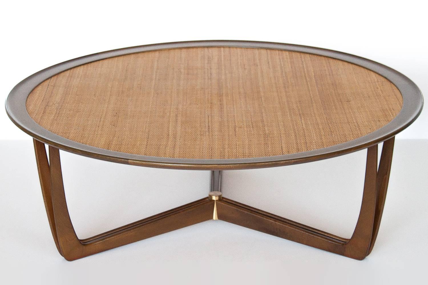 Split Leg Coffee Table with Woven Cane Top at 1stDibs | cane top coffee ...