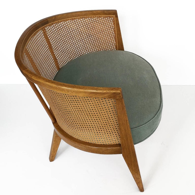 Harvey Probber Cane Curved Back Lounge Chair at 1stDibs